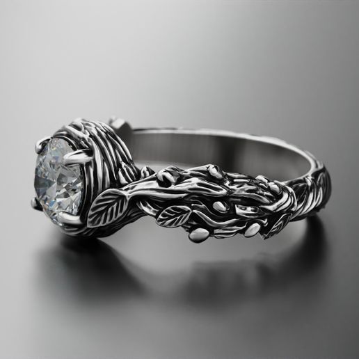 🌳 Tree Branch Engagement Ring・ STL File for ・Cults
