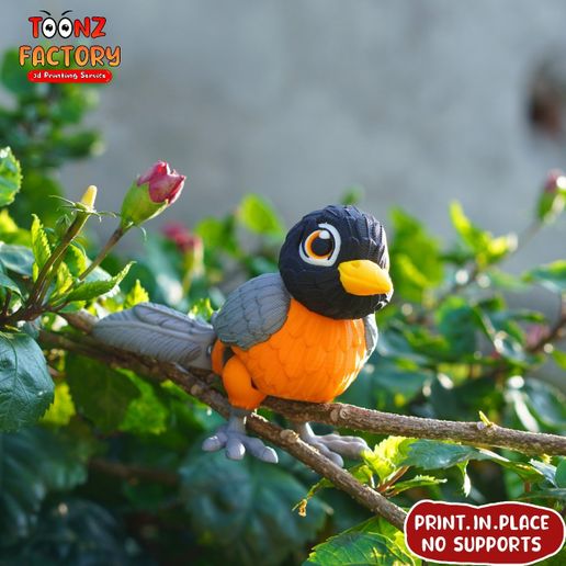 🐦 Print In Place Cute Flexi American Robin Bird・ STL File for 3D ...
