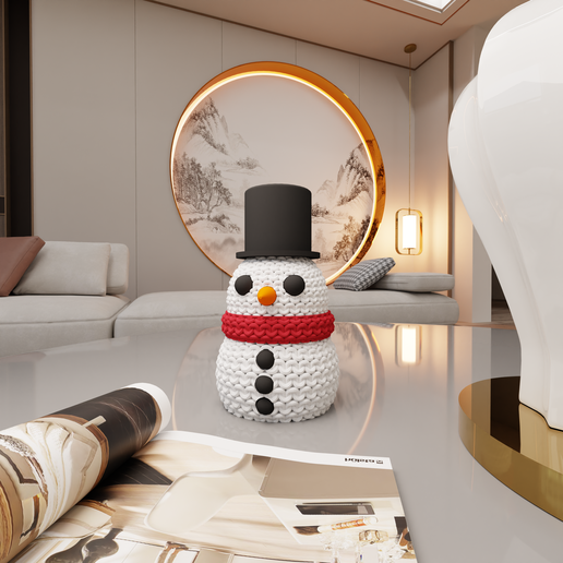 ☃️ Knitted Snowman・Free STL File for 3D printing・Cults