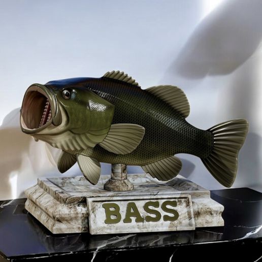 🐠 fish Largemouth Bass / Micropterus salmoides trophy statue detailed ...