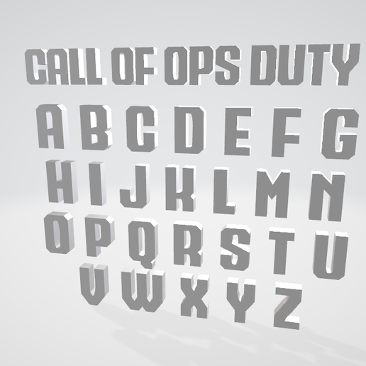 STL file font alphabet letters call of duty ops 🤙 (OBJ)・Model to ...