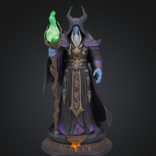 🦸 Warlock with Staff Statue・ STL File for 3D printing・Cults
