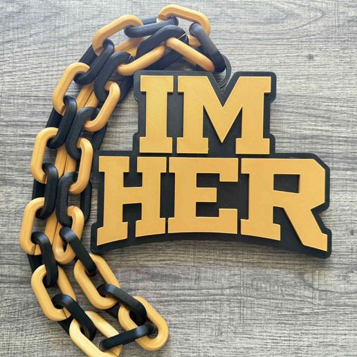 ⚽ Im Her Logo Oversized Necklace, Hype Chain・ 3D File for 3D printing・Cults