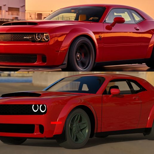 🚗 Dodge Challenger Demon・Free STL File for 3D printing・Cults