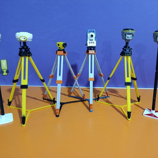🚉 SET OF GEODETIC SURVEYING EQUIPMENT・ STL File for 3D printing・Cults