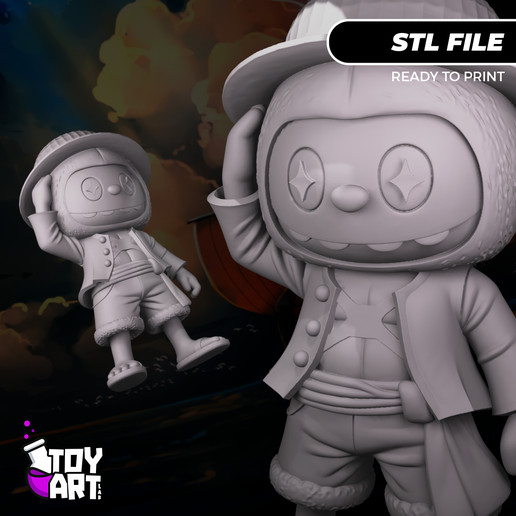🎨 Labubu as Luffy – One Piece Custom STL Figure | 3D Printable Fan Art ...