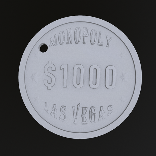 🔑 $1000 Monopoly Key Holder・Free OBJ File for 3D printing・Cults