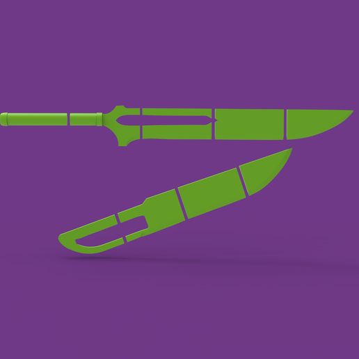 👾 Dual-Blade 3D Model of Shikai Zangetsu from Bleach・ STL File for 3D ...