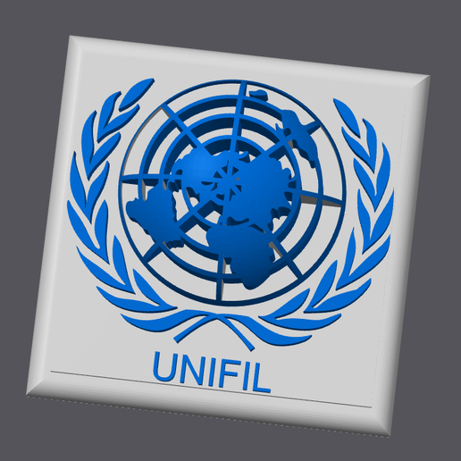 3MF file UNIFIL plate symbol 🎨 ・Model to download and 3D print・Cults