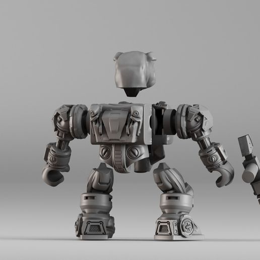 3D file 001586 Bulldog Mech Warrior 🦸 ・3D print model to download・Cults