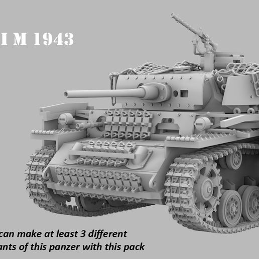 🦸 Panzer III M 1943・ STL File for 3D printing・Cults