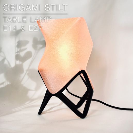 🔦 ORIGAMI | Table Lamp E14, E26, E27・ STL File for 3D printing・Cults