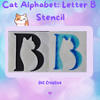 STL file Cat Alphabet Letter B Stencil 🐱 ・Design to download and 3D ...