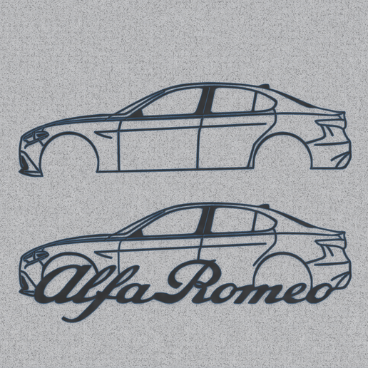 STL file Silhouette Alfa Romeo Giulia 👤 ・3D print object to download・Cults