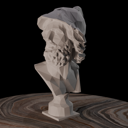 🏛️ Low Poly Menelaus, Greek Statue, Ancient Greek Bust・ STL File for 3D ...