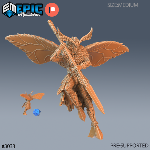 3D-Datei Moth Warrior Attack ‧ DnD Miniature ‧ Tabletop Miniatures ...