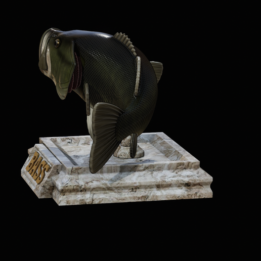 🐠 fish Largemouth Bass / Micropterus salmoides trophy statue detailed ...