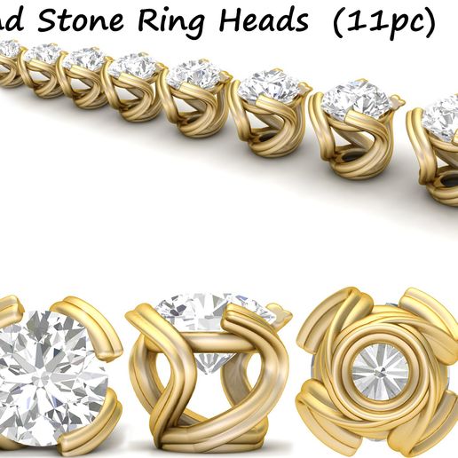 STL file Ring Heads Type 15 -11pc 💍 (OBJ)・3D print object to download・Cults