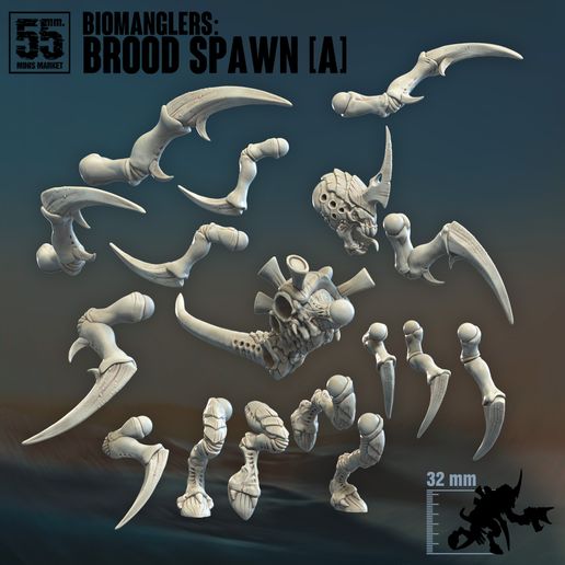 🎲 Biomanglers: Brood Spawn [A] (tyranids, termagants)・ 3D File for 3D ...