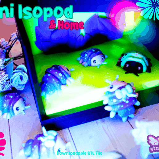 📁 Mini Isopod Flexi + Home STL FILE ONLY・ 3D File for 3D printing・Cults
