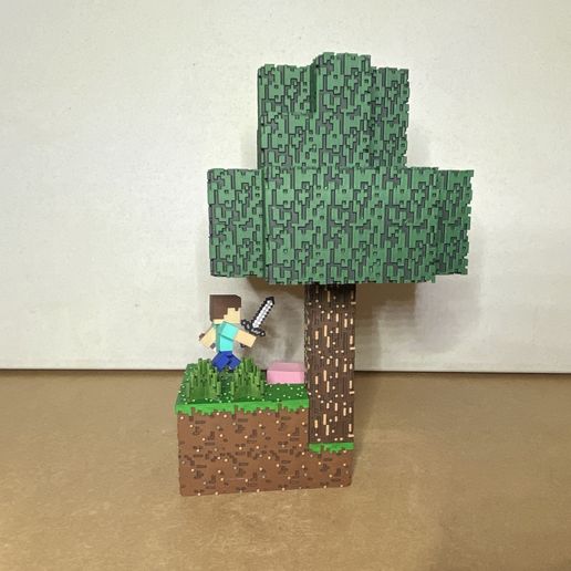 3D file Minecraft Diorama - Steve's Adventure 🐖 ・3D printable model to ...