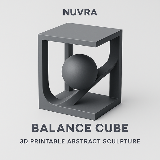 🧊 Balance Cube – Floating Geometry Sculpture・ STL File for 3D printing ...