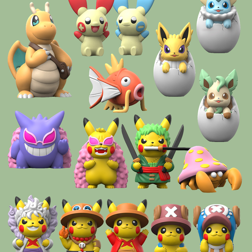 🐉 Golden Pack - 600++ Pokemon models in this pack.・ 3D File for 3D ...