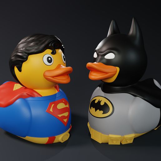 STL file Cute Batman and Superman Rubber Ducks 🦸‍♂️ ・3D print design to ...