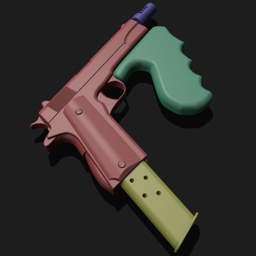 🔫 Lebman Colt 1911 Machine Pistol ( Prop-Gun ) 1/1 Scale・ STL File for ...