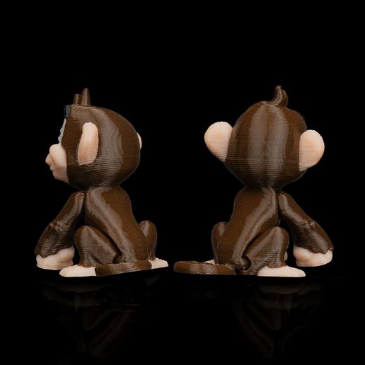 🐒 Pair of Monkeys・ STL File for 3D printing・Cults