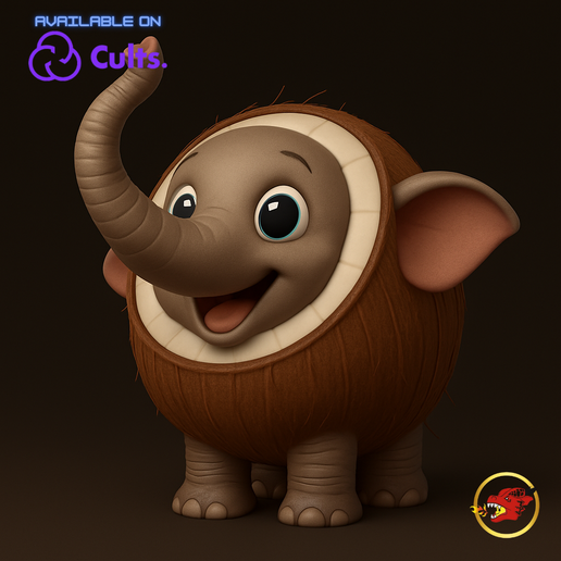 Cocofanto Elephanto - Animated STL 🥥🐘🌴・ STL File for 3D printing・Cults