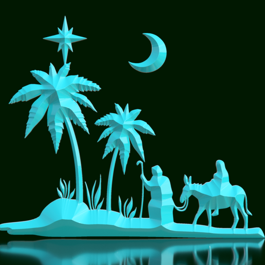 🎄 Low Poly Nativity Scene - Mary and Joseph on the Road to Bethlehem ...