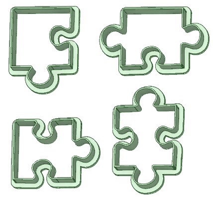 STL file 160mm x 160mm square jigsaw puzzle pieces cutters 🟪 ・3D ...