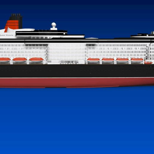 👸 Cunard Queen Victoria cruise ship 1:450 model kit・ STL File for ・Cults