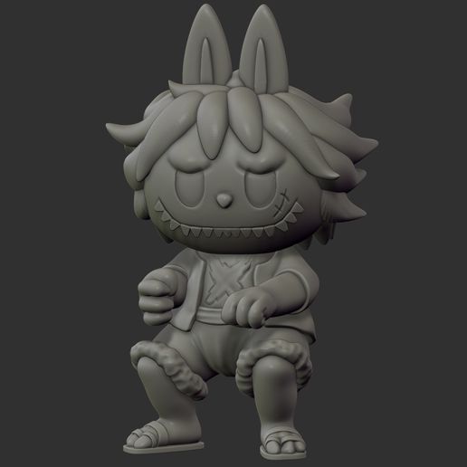 👹 Labubu x Luffy One Piece・ STL File for 3D printing・Cults
