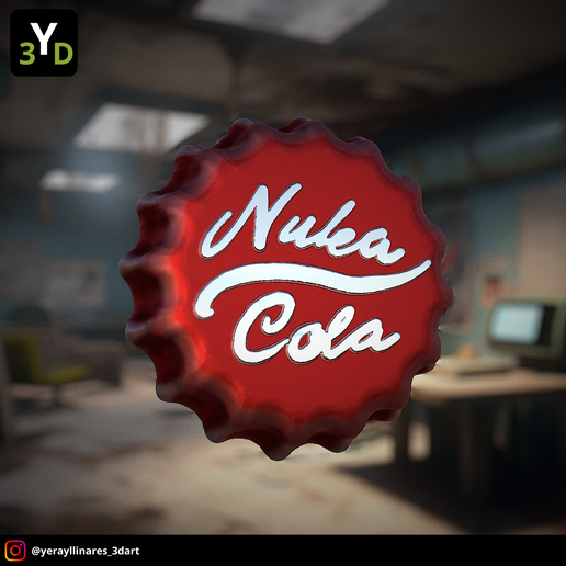 🖼️ Fallout's Nuka-Cola Plate Painting・ STL File for 3D printing・Cults