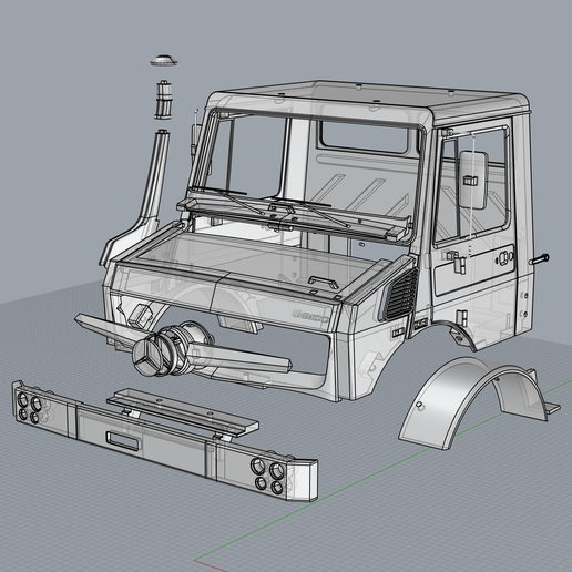 🚗 1:10 Unimog rally 6x6 body for TRX6・ STL File for 3D printing・Cults