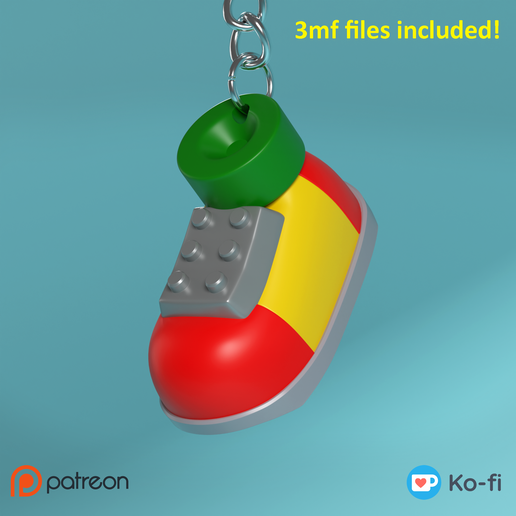 Archivo STL Knuckles the Echidna: Shoe Keychain - (No Support / 3MF ...