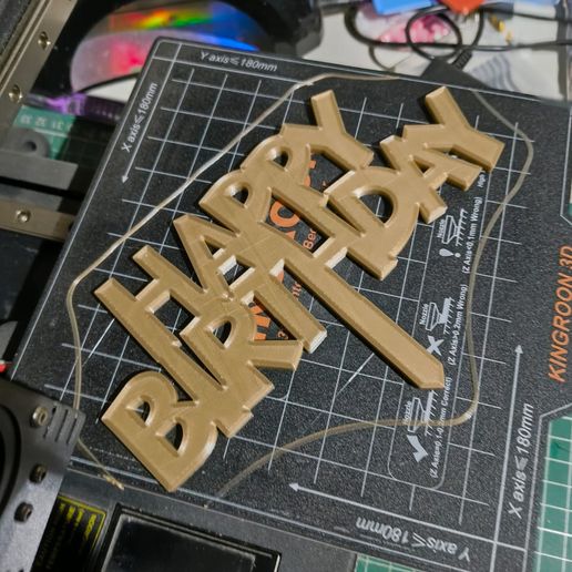 Free STL file happy bithday topper cake 🍰 ・3D printing model to ...