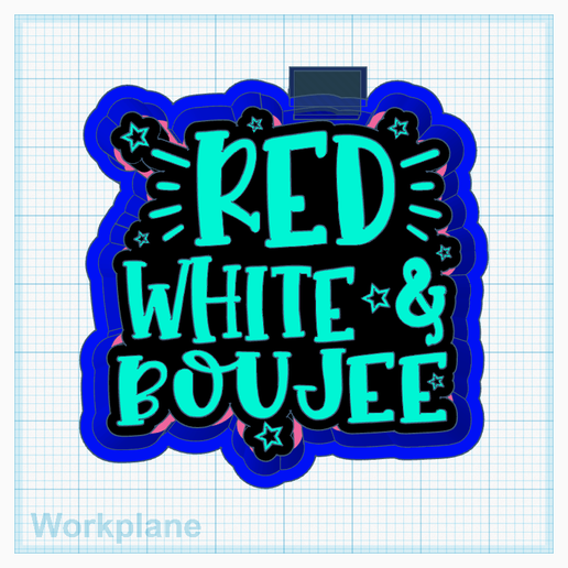 🎆 Red White and Boujee・ STL File for ・Cults