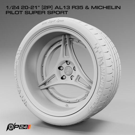 🧑‍ ️ 1/24 20-21" [2P] AL13 R35 & Michelin Pilot Super Sport・ STL File ...