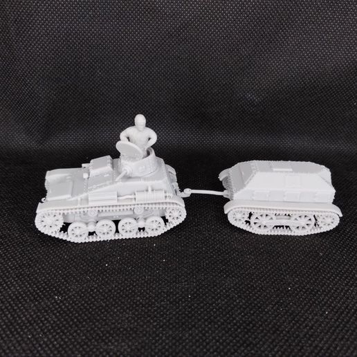 🚐 Type 94 Tankette (early) + Trailer + 2 Tankmen (Japan, WW2)・ 3D File ...