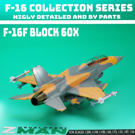 STL file F-16F BLOCK 60x Fighting Falcon V20 (4 IN 1) ️ ・3D printer ...