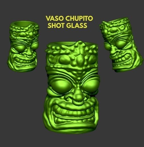 👽 VASO CHUPITO TIKI SHOT GLASS・ STL File for 3D printing・Cults