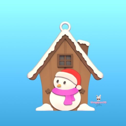 🏠 House with Snowman・ 3D File for 3D printing・Cults