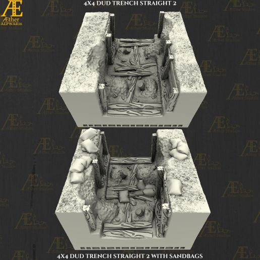 🎲 AEPWAR16 - Dud Impact Trenches・ 3D File for 3D printing・Cults