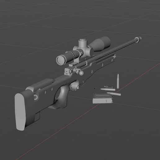 🔫 British AWM sniper rifle digital model material・Archivo OBJ para ...