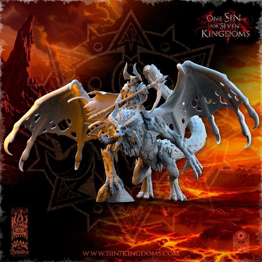 🧙 Realms of Mayhem Sorcerer on Undead Manticore・ 3D File for 3D ...