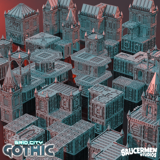 🏙️ Grid City: Gothic – Core Set・ 3D File for 3D printing・Cults