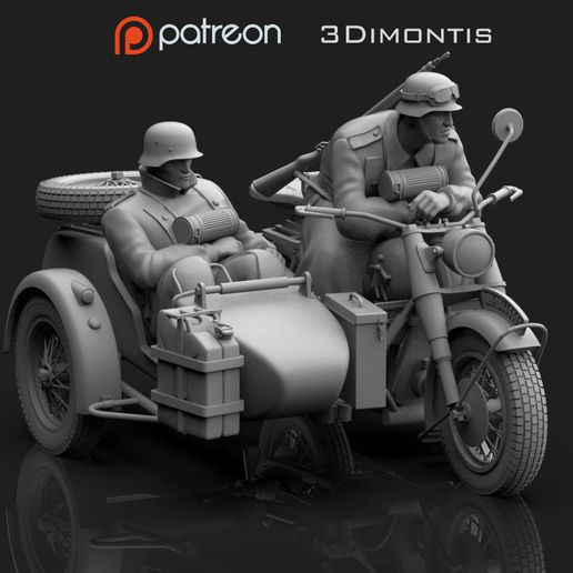 🏍️ german motorcycle crew ww2 3D print model・ STL File for 3D printing ...